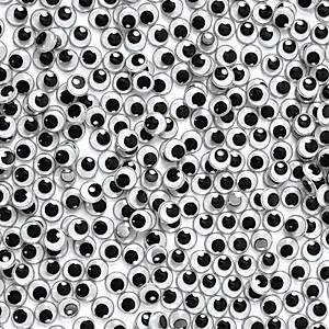 Colorations Wiggly Googly Eyes, Best-Seller, Value Pack with Storage, Regular, Black & White, Arts & Crafts, for Kids