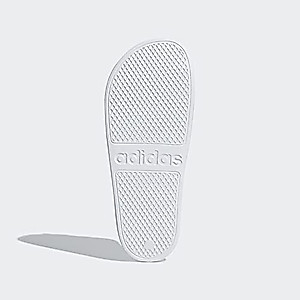 adidas unisex adult Adilette Aqua Slide Sandal, White/Core Black/White, 13 Women Men US