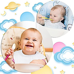 Geyoga 10 Pcs Baby Bibs 360° Rotate Soft Baby Bandana Muslin Drool Bibs Petal Bibs Burp Gauze Cloths Absorbent Bib (,)