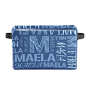 ZAACUSTOM Foldable Personalized Toy Box for Boys Girls with Name Waterproof Kids Custom Storage Bin Baskets Cube Boxes Organizer with Handles for Organizing Shelf Closet, 1 Pack