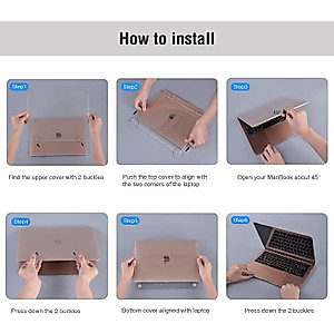 EooCoo Compatible with MacBook Air 13 inch Case 2021 2020 2019 2018 M1 A2337 A2179 A1932 with Retina Display Touch ID，Case + TPU Keyboard Skin Cover + Screen Protector - Crystal Clear