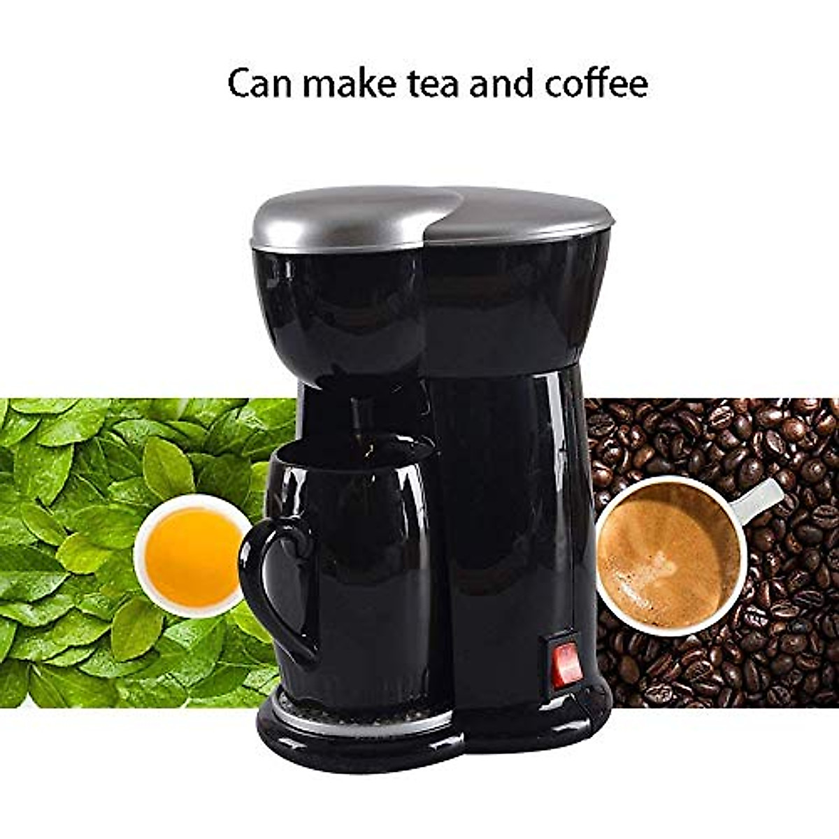 ROLTIN Coffee Machine, Single Coffee Machine-Power:300 Watts,140 Ml Water Tank,Washable Drip Tray,Active Foam Nozzle,Removable Water Tank,Food Grade PP,for espresso cooker