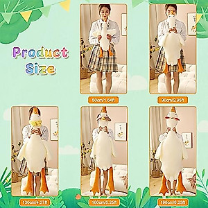 CottonStar Goose Stuffed Animal 20 Inch Cute Duck Plush Toy, Goose Plush Soft Swan Hugging Pillow, Gift for Kids and Friends, White