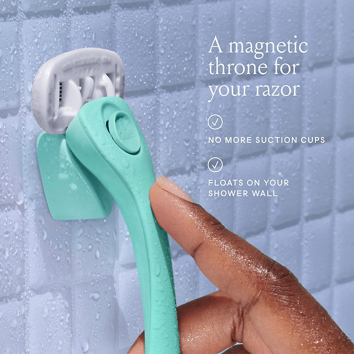 Billie Razors for Women Shave Kit – Razor + 4 x 5-Blade Razor Refills + Magnetic Holder – Minty