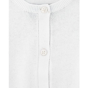 The Children's Place Baby Toddler Girls Bow Pocket Cardigan, White, 5T