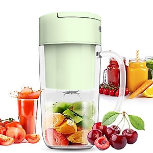 Portable Blender, 10 oz Mini Personal Blender for Smoothies, Fruits, and Veggies with Rechargeable USB, Easy to Clean suitable for Traveling or Camping(Green)