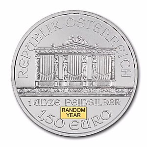 2008 - Present (Random Year) 1 oz Austrian Silver Vienna Philharmonic Coin Brilliant Uncirculated with Certificate of Authenticity 1.5€ BU