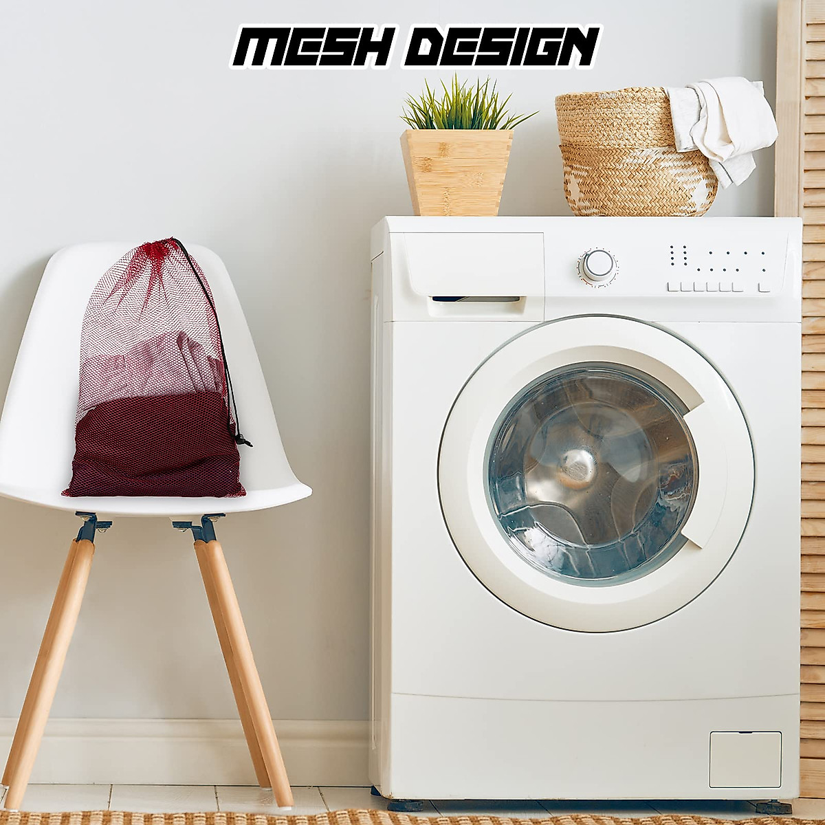 48 Pcs Mesh Laundry Bags Mesh Drawstring Bags Toy Storage Bags, 18 x 12 Inch Mesh Drawstring Gym Bag Nylon Stuff Sack Mesh Ball Bag for Travel Toy Sports (Vivid Color)