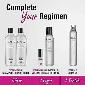 Kenra Volumizing Shampoo | Maximize Volume | Creates Body, Bounce & Fullness | Increases Volume By 30% | Extends Lift From Stylers By Up To 155% | Fine To Medium Hair | 10.1 fl. Oz