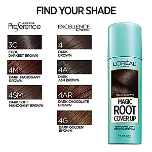 L'Oreal Paris Magic Root Cover Up Gray Concealer Spray Dark Brown 2 oz.