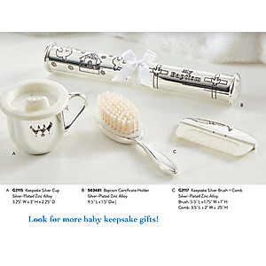 Stephan Baby Keepsake Gifts - Engraved Baby Baptismal Certificate Holder, Personalize-able, 9.5-Inch, Silver Plated