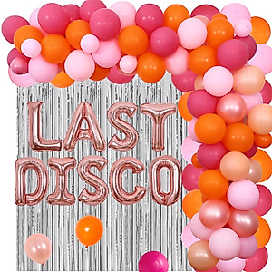 Last Disco Bachelorette Party Decorations, 60s 70s Retro Disco Boho Bachelorette Party Decorations - Balloon Garland Arch with Foil Fringe Balloons