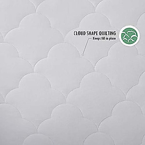 Sleep Philosophy All Natural Cotton Filled Mattress Pad Washable Bed Protector, Queen, White