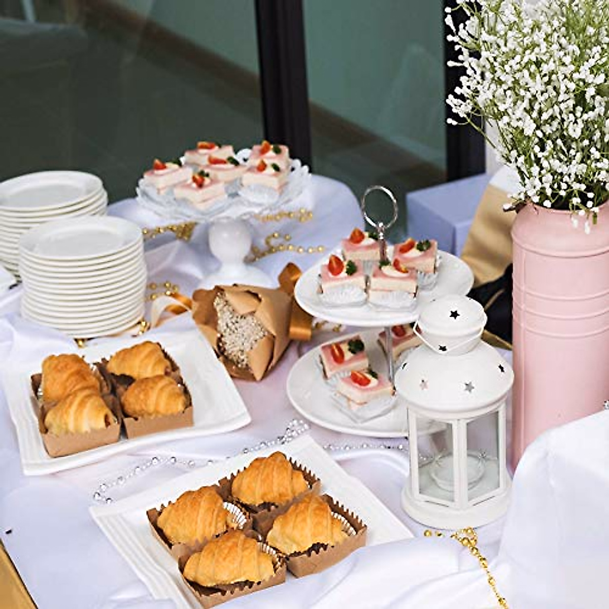 Happy Will 3 Tier Round Metal Cake Stand Holder Heavy Duty Fruit Plate Handle Fittings Hardware Rod with Stylus (Silver)