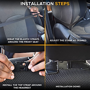 EcoNour Backseat Car Organizer (2 Pack), Heavy Duty Waterproof Stain Resistant Kick Mats Back seat Protector For Kids | Multiple Storage Pockets, Travel Accessories, Touchable Tablet Holder