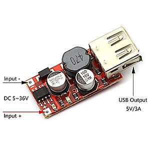 DZS Elec Mini DC 5-36V 36V 24V 12V to 5V 3A USB Buck Voltage Converter Regulator Power Supply Module USB Charging Step Down Voltage Module