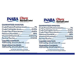 INABA Churu for Cats, Functional, Creamy Lickable Purée Cat Treat for Hairball Control with Taurine & Vitamin E, 0.5 Ounces Each, 24 Tubes (4 per Pack), Tuna and Chicken Variety Pack