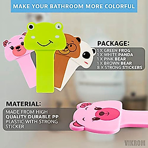 VIKROM 4Pcs Toilet Seat Lid Lifter Tool Toilet Seat Lifter Handles for Toilet Seat Cover Adhesive Handle Avoid Touch Tool Toilet Seat Handles - Self Adhesive Toilet Seat Handle Lifter Toilet Tool