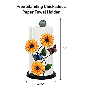 Metal Sunflower Paper Towel Holder, Kitchen Sunflower Decor Accessories, Art Decorative Rolls Holder Countertop for Standard or Jumbo-Sized Rolls Organization & Storage
