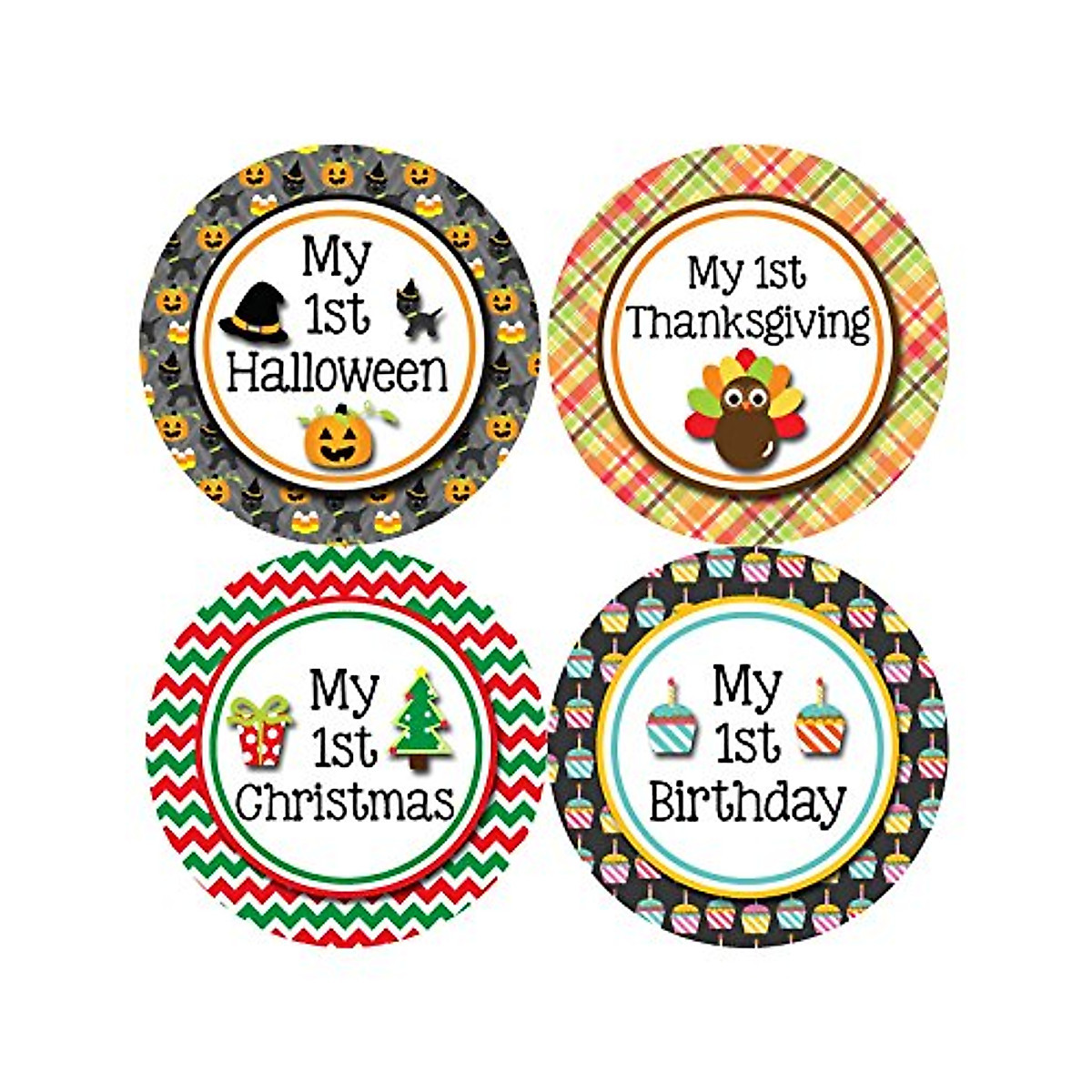 Months In Motion My First Holiday Baby Stickers Milestone Christmas, Birthday, Halloween, Easter, Thanksgiving Baby Sticker (Holiday 2)