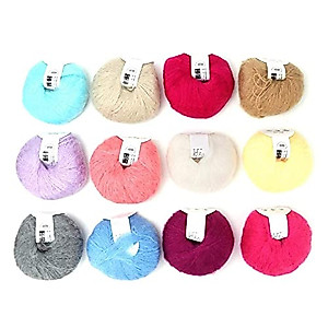 Soft Mohair Wool Knitting Yarn Lightweight Hand Knitwear Yarn DIY Shawl Scarf Crochet Thread(White)