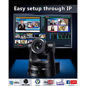 FoMaKo NDI Camera AI Auto Tracking 20x Optical Zoom HDMI NDI PTZ Camera for Church Worship Education Events,PoE 1080P 60FPS (KN20A Pro) (NDI 6 & NDI HX3 Certified)