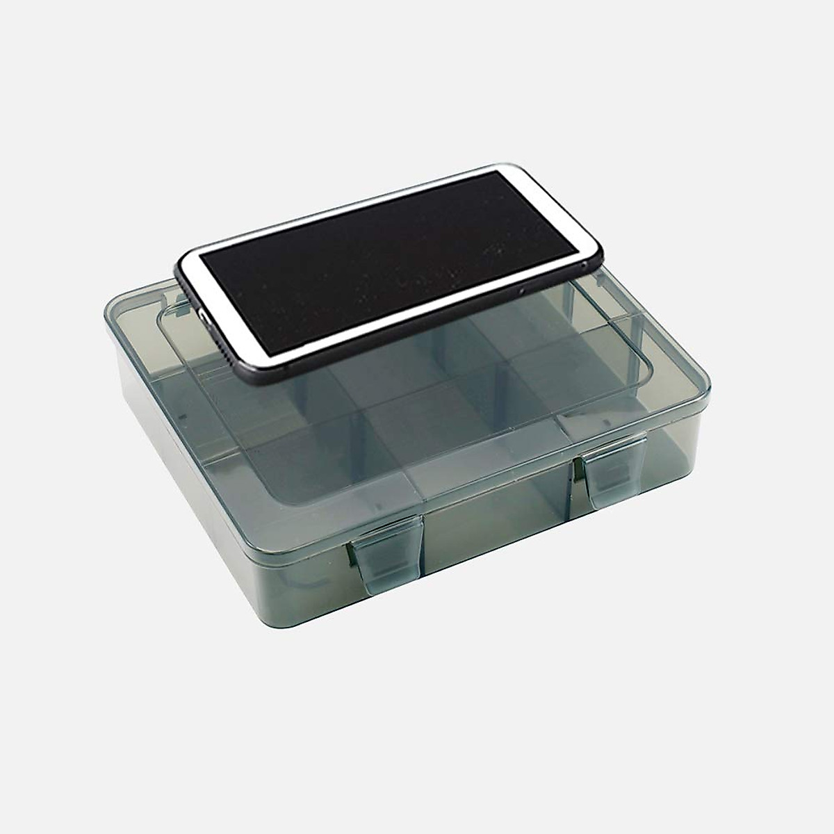 Upgrade 9 Grids Plastic Organizer Box with Dividers, Craft Organizer, Plastic Jewelry Organizer Box, Small Parts Container, Box Organizer with Dividers for Beads, Earring, Rings, Buttons and so on…