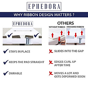 EPHEDORA 10" Extra Wide Bed Bridge Connector | Twin to King Converter Kit with Strap | Adjustable Mattress Connector for Bed | 25D Memory Foam | 10" Design | Non-Slip | Storage Bag Included