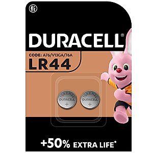 Pack 2 LR44 Alkaline Batteries