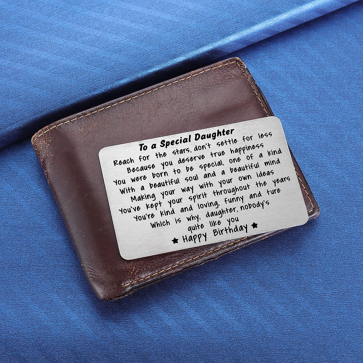 Kvekstio Happy Birthday to a Special Daughter Wallet Card Insert for Grown Up Adult Daughter New Daughter's 18th 21st Birthday Proud Graduation