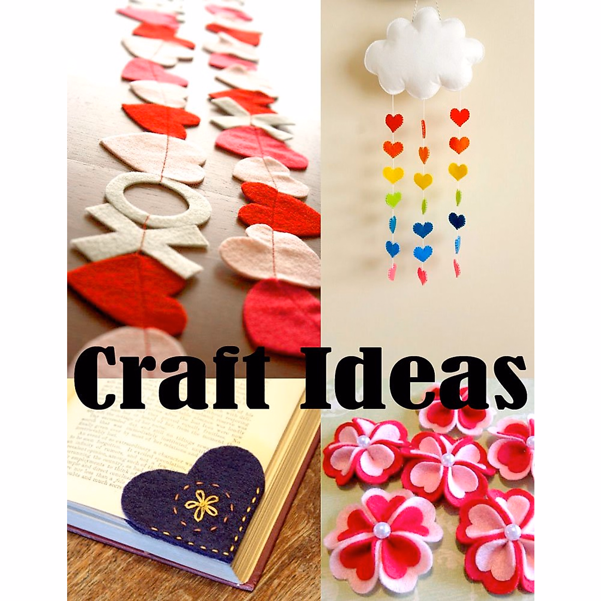 Playfully Ever After 2 inch Stiff Felt Hearts 45pc - Red