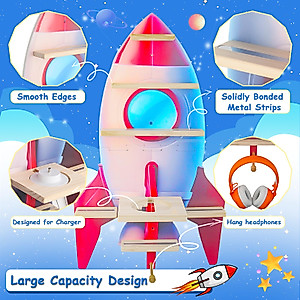 Taladad for Toniebox Starter Tonie Shelf Wall Mounted,Tonies Figures Tonies Storage,Magnetic Wooden Floating Shelves Compatible with Tonie Box Player Character for Children Room