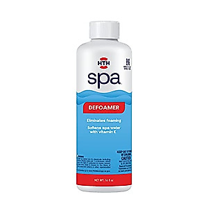 HTH Spa Care Defoamer, Spa & Hot Tub Chemical Eliminates Foaming, Softens Water, 16 oz