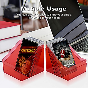 4 Pack Card Deck Cases for Trading Cards, Acrylic Card Storage Boxes Holding 100+ Sleeved Cards Fit for MTG,TCG Sports Cards, Game Card Standard Cards
