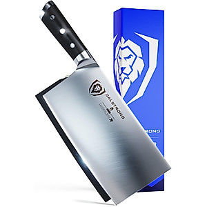 Dalstrong Chinese Cleaver Knife-9"- Gladiator Series 'R'-High Carbon Steel - Razor Sharp - Black Handle - Giftable Meat Cleaver, Vegetable Knife-w/Sheath - NSF Certified