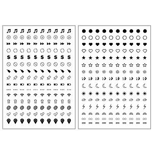 Everjoy Realistic Tiny Mini Fake Temporary Finger Tattoo Stickers - Simple, Small Black Icon Design Tattoos