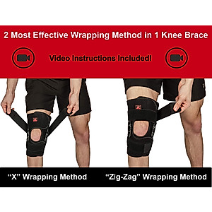 Hinged Knee Brace Support with Strap & Side Patella Stabilizers for Protection & Pain Relief for Arthritis, Meniscus Tear, ACL, MCL - Sports Compression Wrap for Running & Recovery - Men & Women (XL)