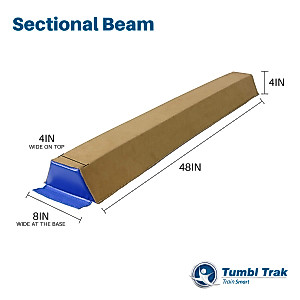 Tumbl Trak 4ft Sectional Gymnastics Training Floor Balance Beam, colors may vary