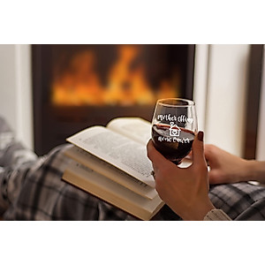 Mother Effing Homeowner 15oz Stemless Wine Glass House Idea For New Home Owner - Funny First Time Home Owner Ideas Humorous Men and Women Housewarming New Adventure New Memories Congratulations