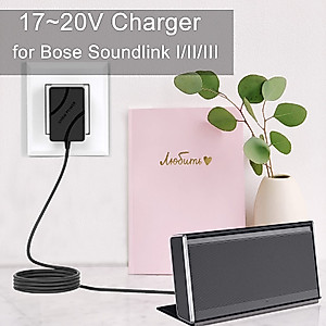 17~20V AC Adapter for Bose Speaker Charger Compatible with Bose Soundlink I II III 1 2 3,Bose Speaker Charger for Wireless Mobile Speaker 369946-1300,306386-101,404600 414255 Bose Soundlink Power Cord