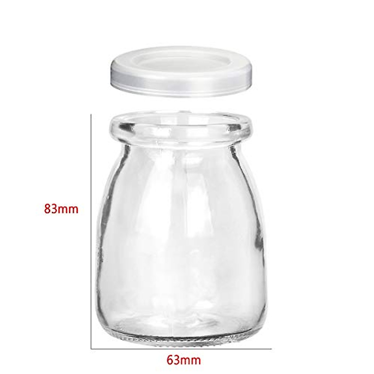 KAMOTA Glass Jars, 40 PACK 4 oz Clear Yogurt Jars With PE Lids, Glass Pudding Jars Yogurt Jars Ideal for Jam, Honey, Wedding Favors, Shower Favors (150ml)
