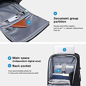 TANGCORLE Laptop Backpack for Men with Shoe Compartment, 17 Inch Business Backpacks Casual Daypack for Men Women