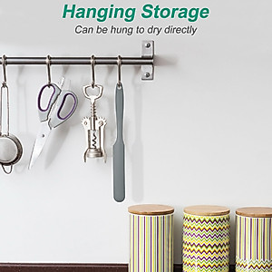 Kichvoe Baking Spatula Sourdough Starter Silicone Spatula Jar Spatulas Cake Cream Butter Spatulas Mixing Scraper Mixing Spoon Non-stick Flexible Baking Cooking Tool Grey