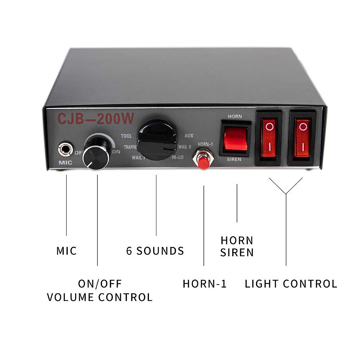 YHAAVALE Car Police Siren,Electronic Emegency Siren,9 Tone Wired PA System for Car