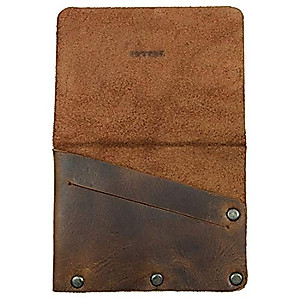Hide & Drink, Leather Riveted Card Holder, Cash Wallet, Travel Case Organizer, Accessories, Handmade Includes 101 Year Warranty :: Bourbon Brown