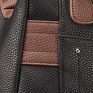 B.Amici™ Nicole RFID Greenwich Multi-Pocket Leather Satchel, RFID Protection, 2-Tone Design