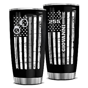 Wassmin Personalized Correctional Officer Gifts For Men Women Correction American Flag Tumbler 20oz 30oz Insulated Coffee Travel Mug Cup Birthday Appreciation