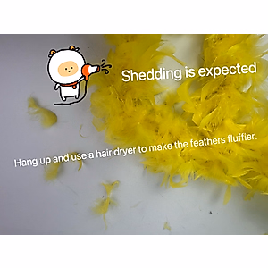 Over 10 Color 25 Gram, 4 Feet Long Chandelle Feather Boa,Kids Feather Boa, Great for Party, Wedding, Halloween Costume, Christmas Tree, Decoration (Yellow)