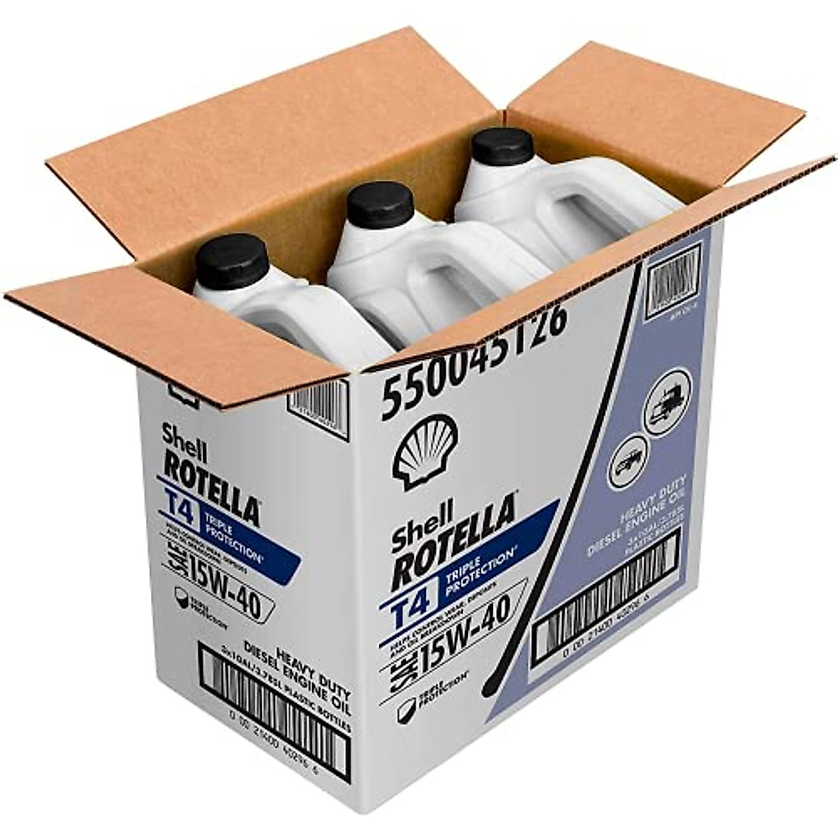 Shell Rotella T4 Triple Protection Conventional 15W-40 Diesel Engine Oil (1-Gallon, Case of 3)