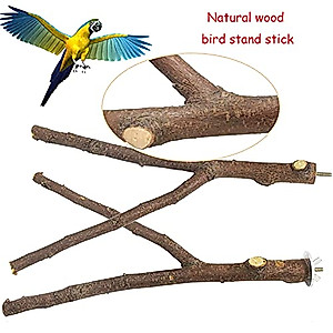 Hamiledyi Wood Macaw Toys Natural Large Parrot Chewing Toy Multicolor Wooden Block Tearing Hanging Bird Cage Toys for Medium Cockatoos African Grey Finch Budgie Parakeets 3PCS